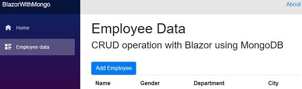Blazor - CRUD Using MongoDB